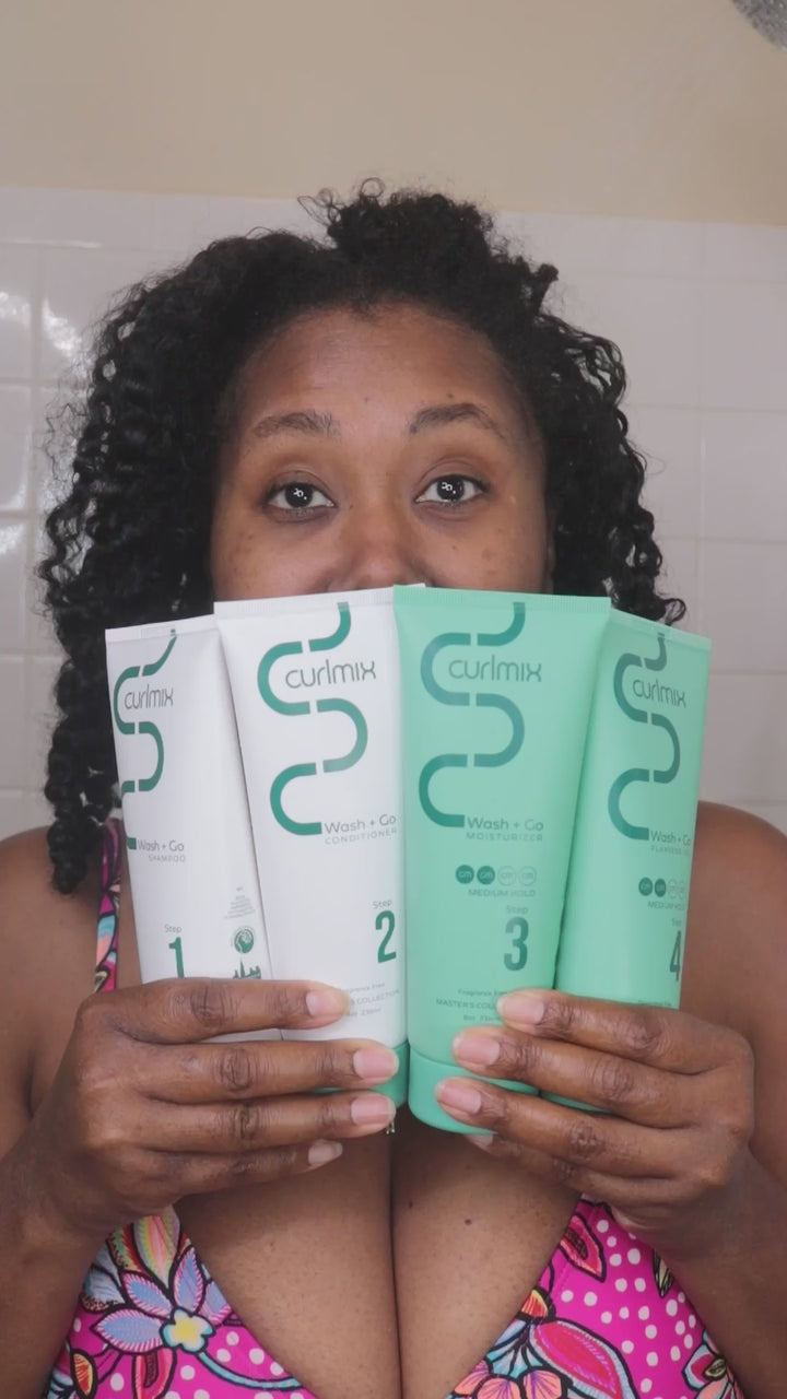 CurlMix Wash & Go Kit – Medium Hold Formula for Soft, Defined Curls